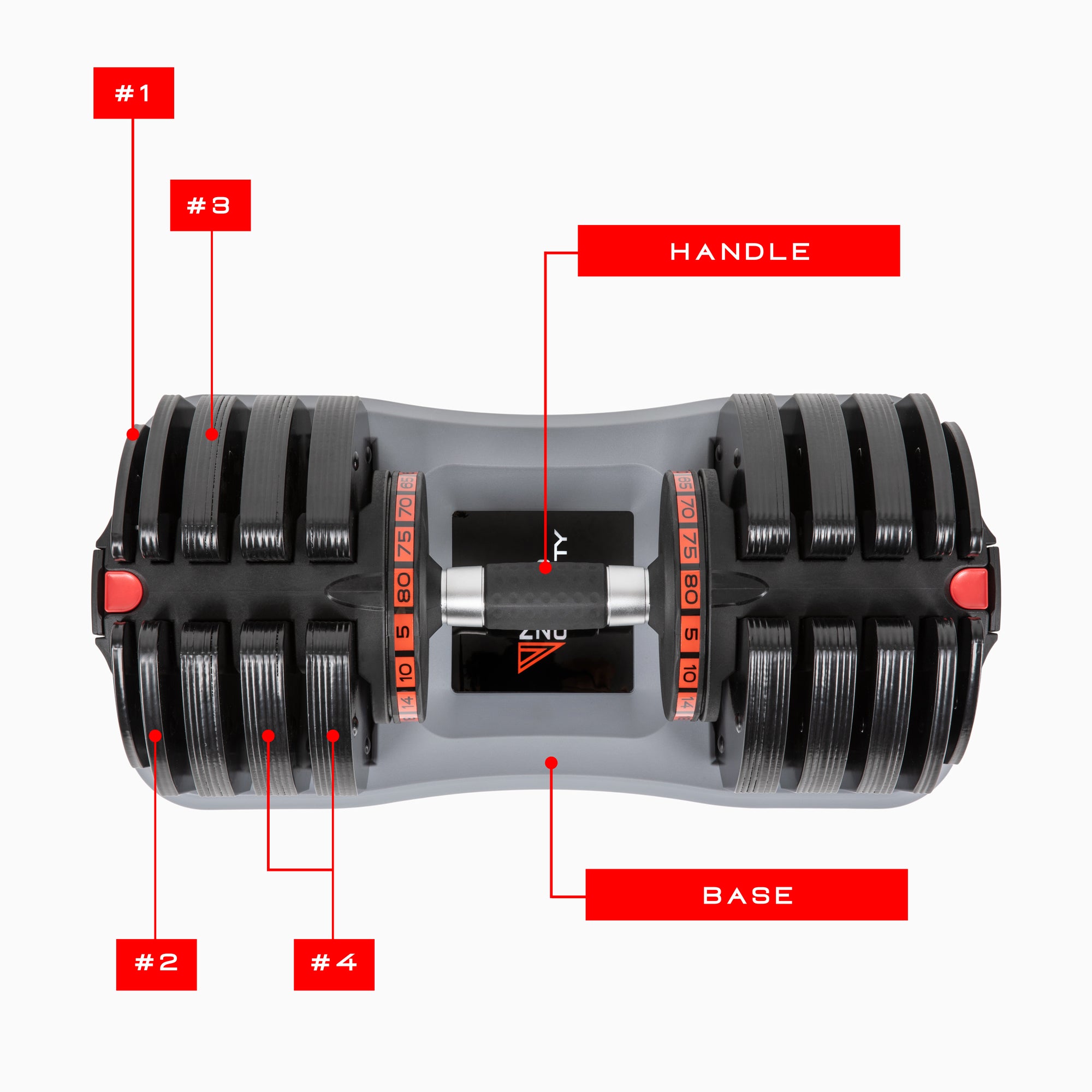PowerDyne Adjustable 80lbs Dumbbell Parts - Coal – nonzerogravity.com